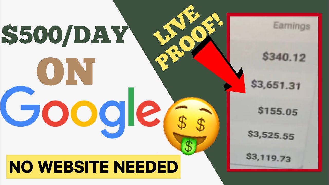 Make $500 A Day Online With Google (NO WEBSITE NEEDED) For Beginners ...