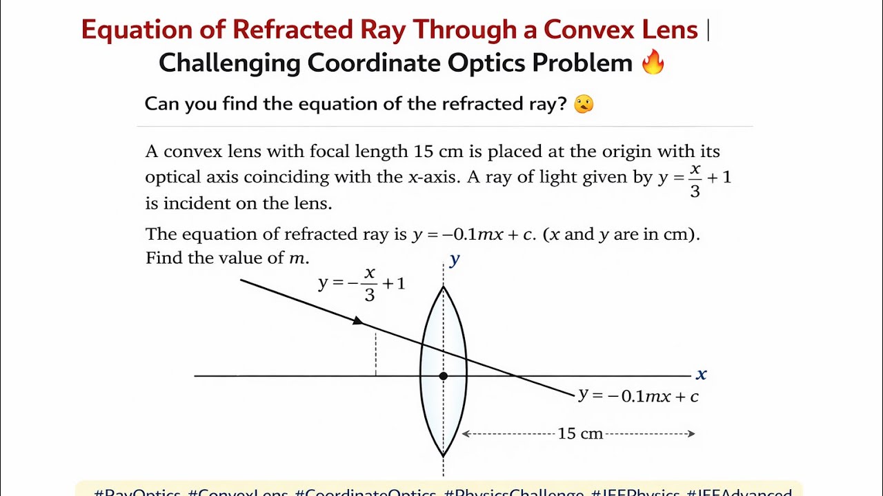 Equation of Refracted Ray Through a Convex Lens | Challenging ...