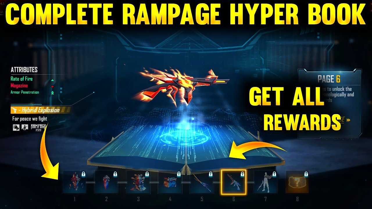 How To Get Rampage Hyper Book All Rewards | How To Complete Free Fire ...