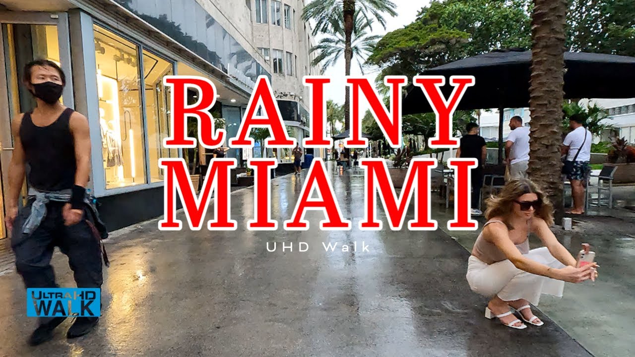 Walking in the Rain on Lincoln Road in Miami Beach Florida 4K - YouTube
