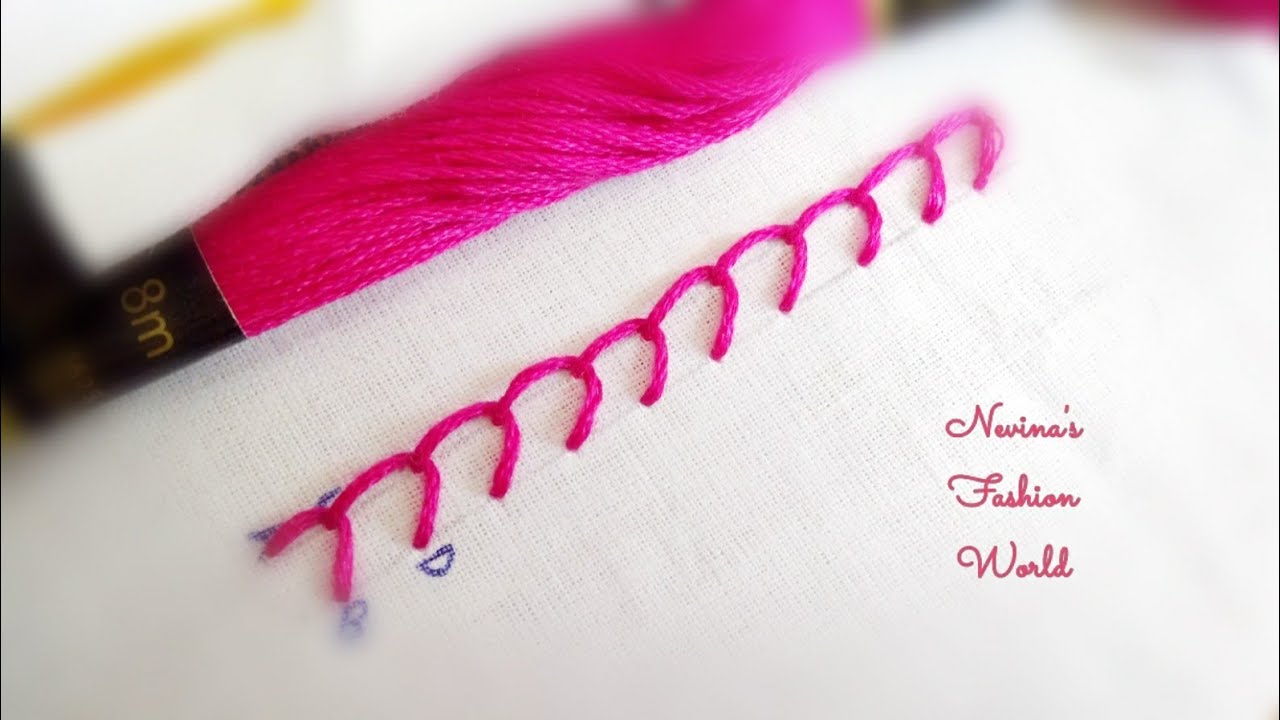 How To Do Broken Chain Stitch . Hand Embroidery Designs For Beginners ...