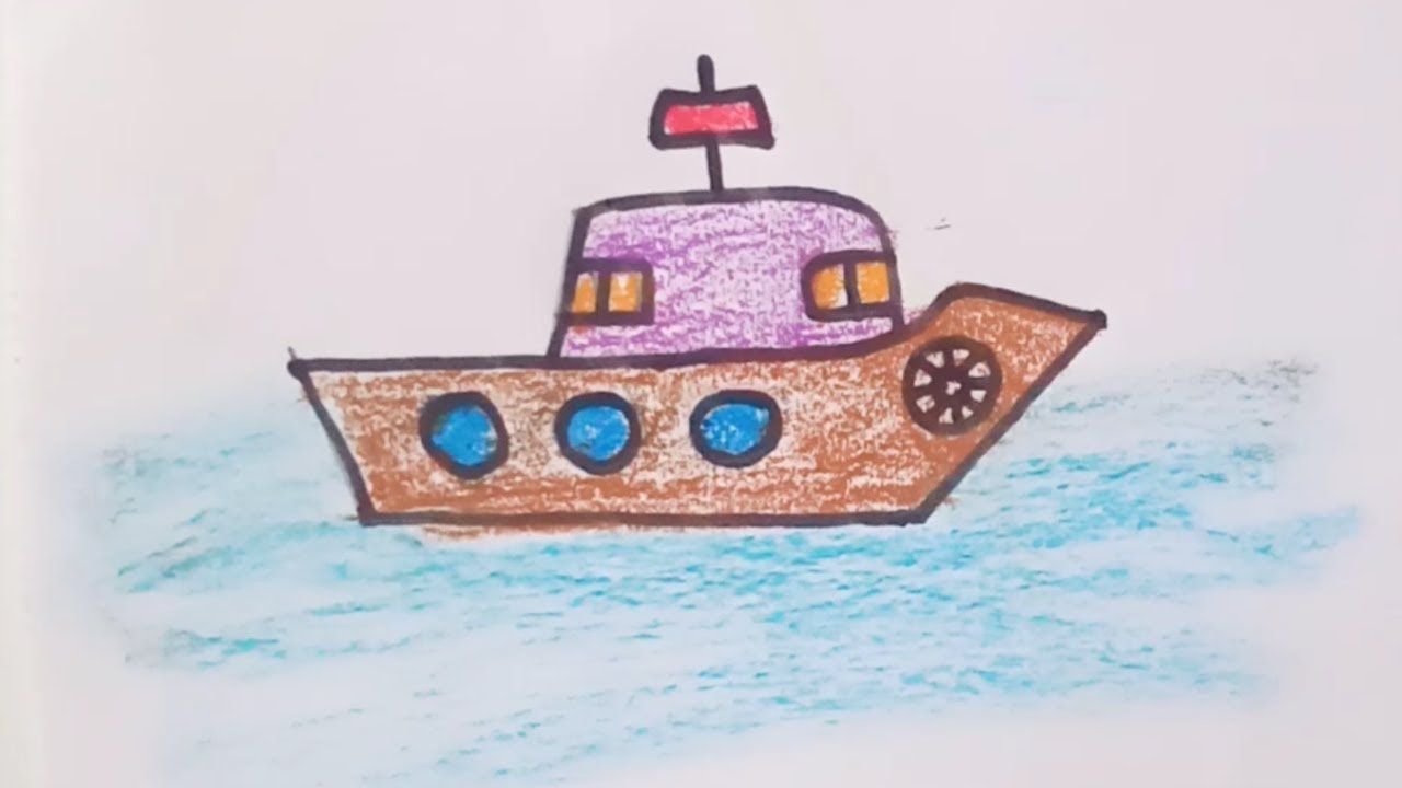 How to draw a fishing trawler - YouTube
