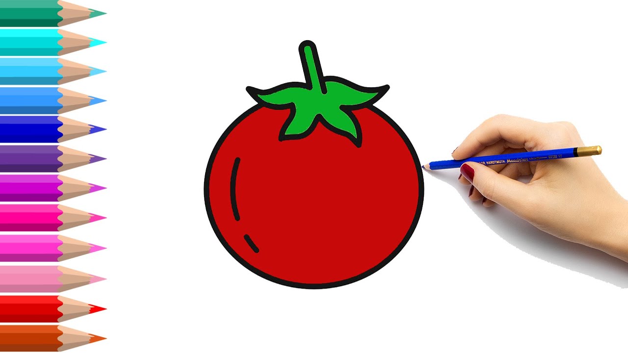 Tomato Drawing for Kids and Toddlers - YouTube
