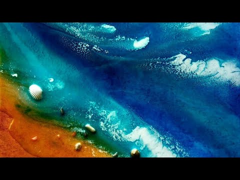 Sea waves painting by epoxy resin and acrylics - YouTube