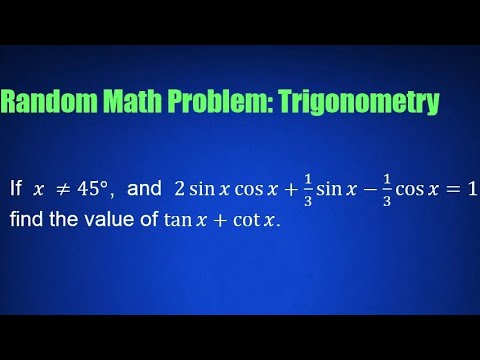 Random Math Problem: Trigonometry - YouTube