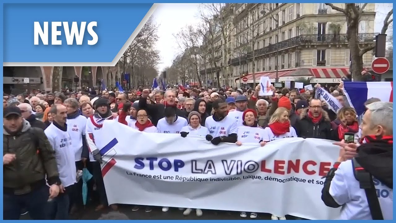 Thousands march against violence seen during 'yellow vest' protest ...