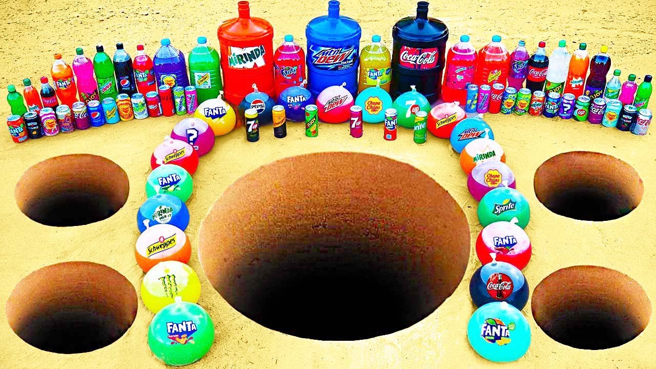 Big Balloons vs Giant Mtn Dew, Coca Cola, Mirinda, Fanta, Big Soda and ...