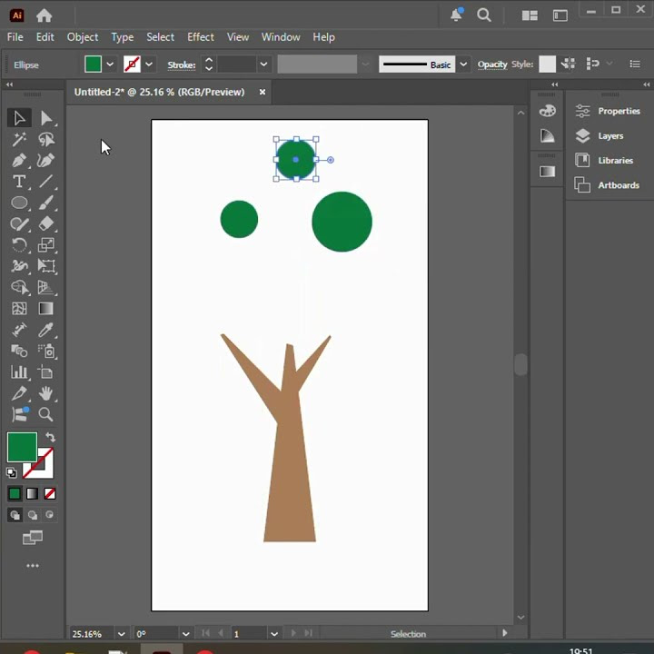 How To Create Tree Vector Art | Adobe Illustrator #art #drawing #illustrator #easydrawing # ...