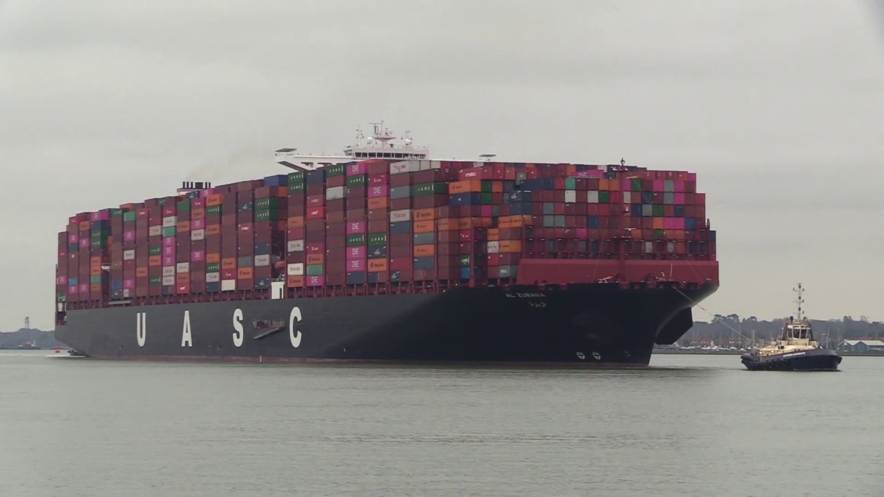 UASC "AL Zubara" Container Ship Southampton Arrival from the Suez 23/01 ...