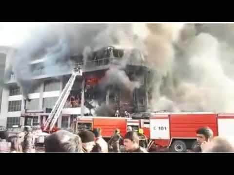 Diqlas ticaret merkezi yanib kul oldu