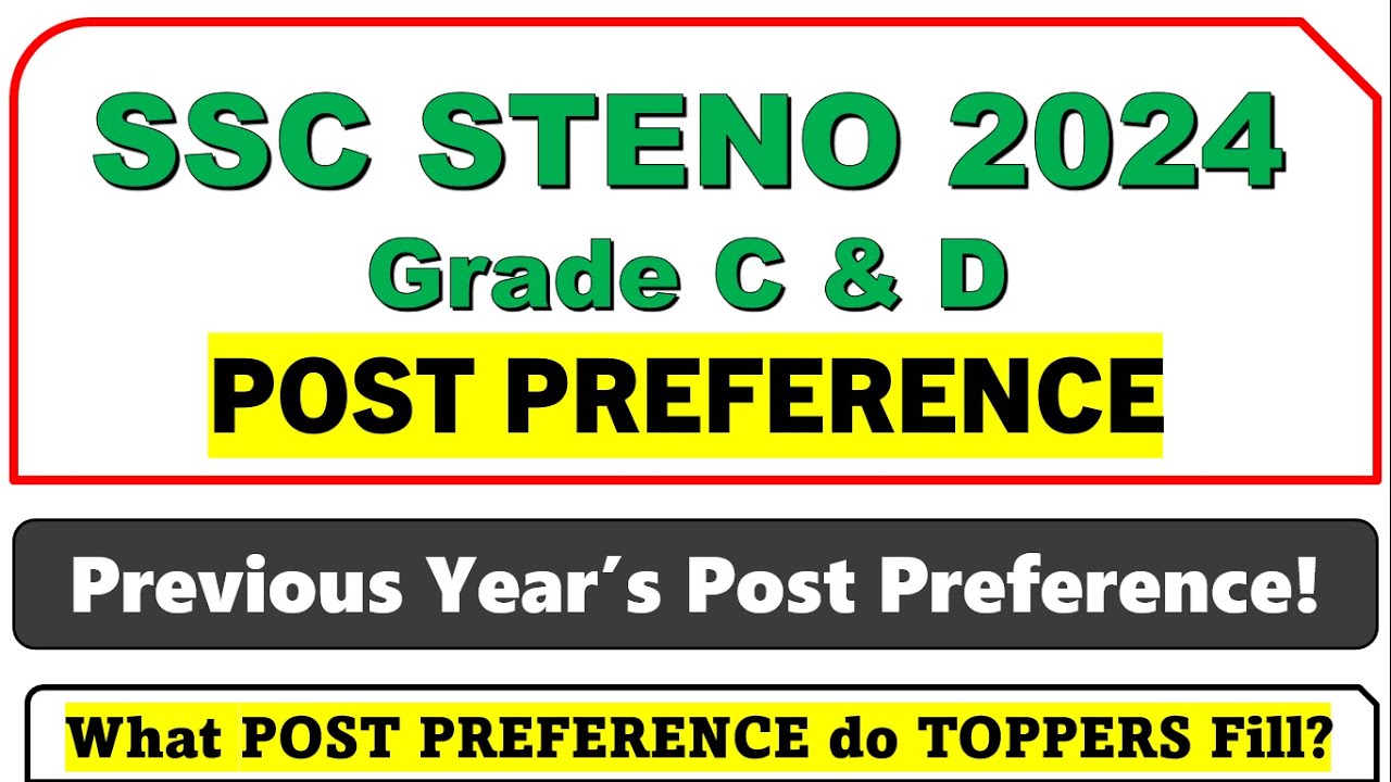 Ssc Steno 2024 Toppers Post Preference Previous Years - YouTube