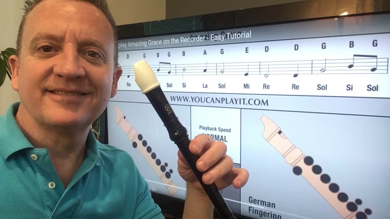 Amazing Grace tutorial for recorder - YouTube