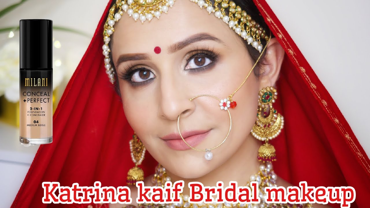 How to do Katrina Kaif Bridal Makeup || Indian Kohl Eyes || By Monika ...