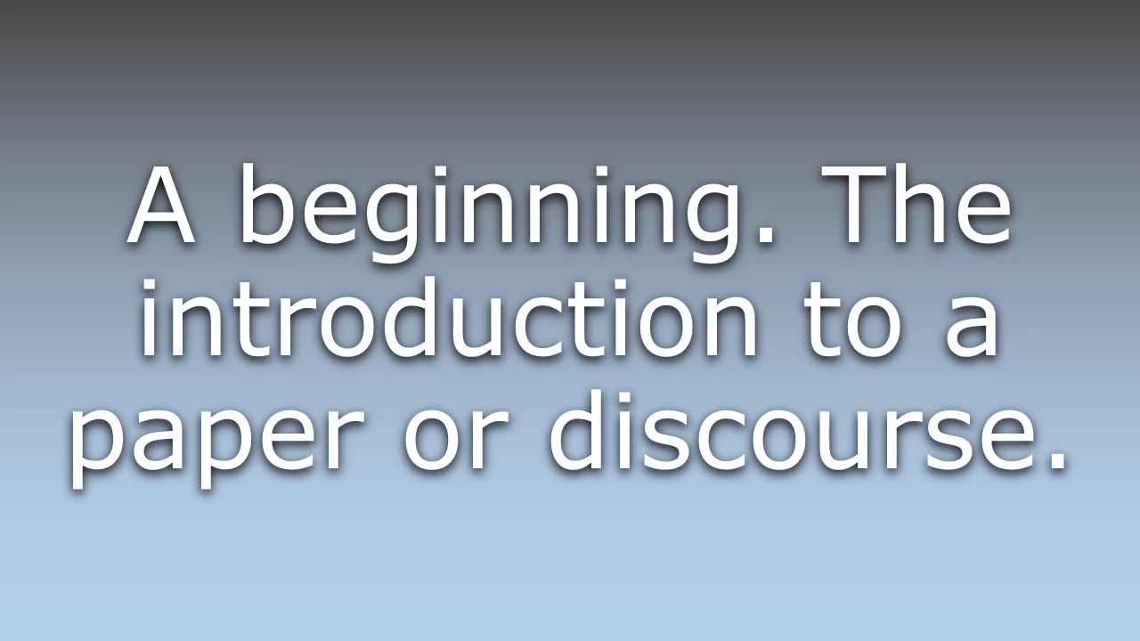 What does Exordium mean? - YouTube