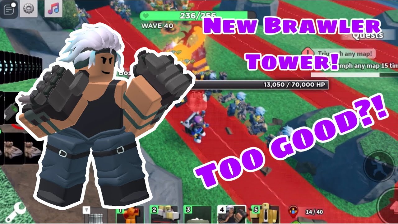 BRAWLER TOWER! BEST MELEE TOWER?! | Tower Defense Simulator - YouTube