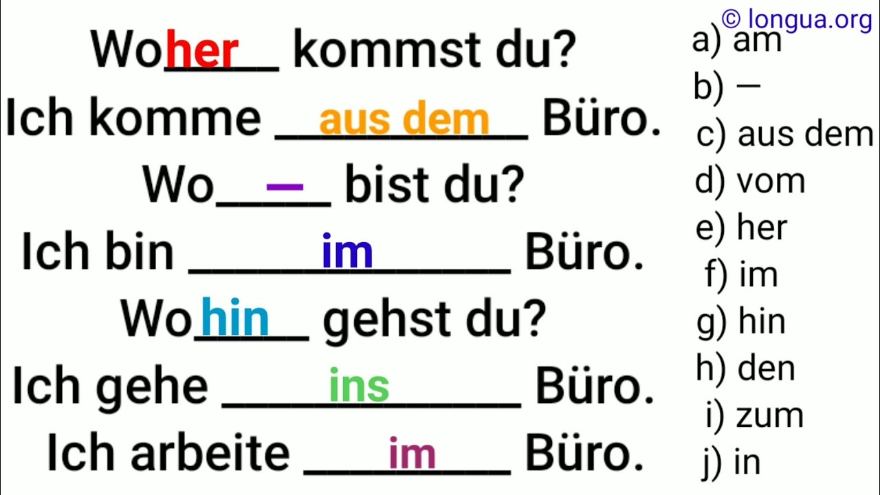Präpositionen üben, Deutsch lernen, Deutsche Grammatik, #deutsch # ...