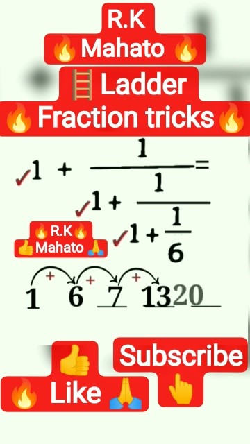 Ladder Fraction trick 🔥 ll #fraction #fractiontricks #viralreels #maths ...