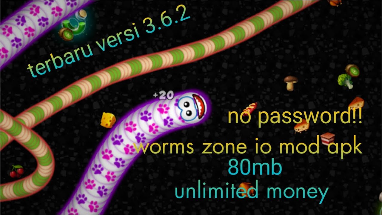Worms Zone.io mod apk no password - YouTube