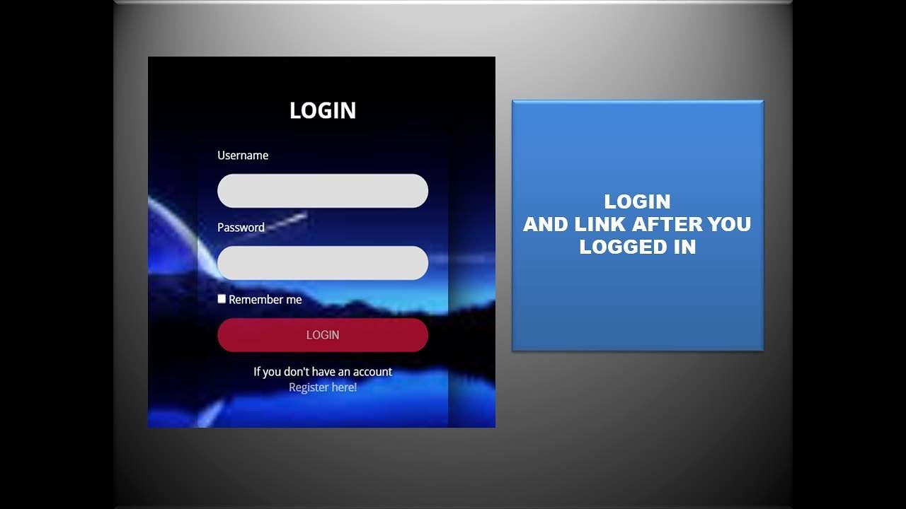 LOGIN AND LINK AFTER YOU LOGGED IN - YouTube