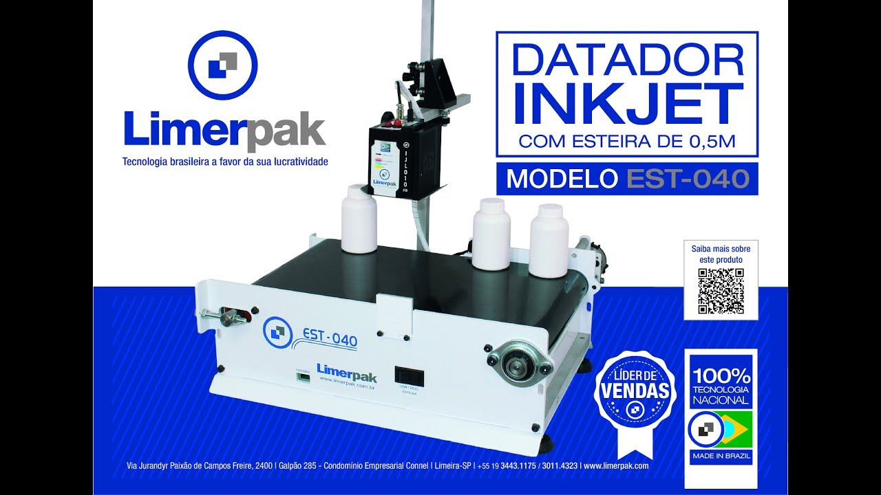 Limerpak | Datador inkjet IJL-010 com esteira com 0,5 mts de ...