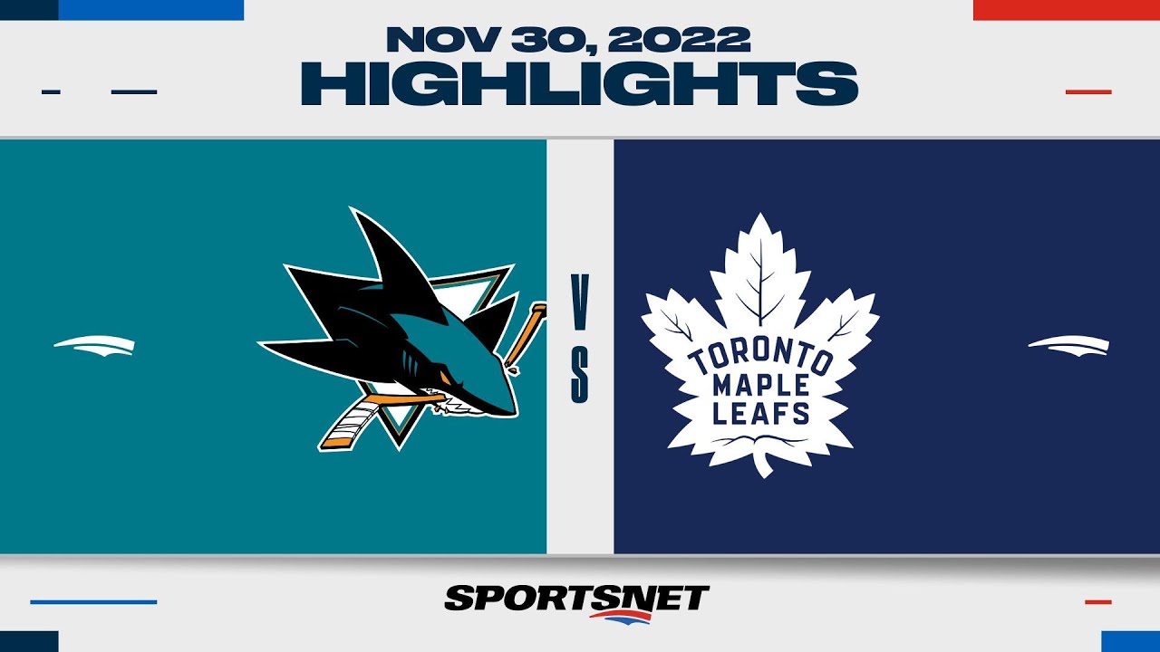 NHL Highlights | Maple Leafs 3 vs. Sharks 1 - November 30, 2022 - YouTube
