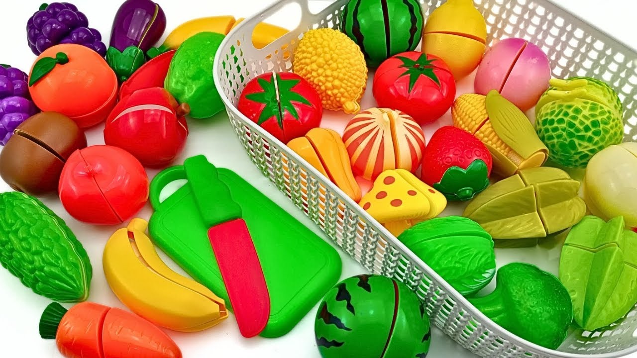 Satisfying Video | Cutting Plastic Banana Corn Watermelon Carrot ...