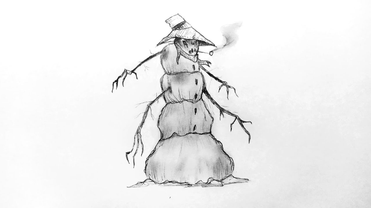 Christmas Drawing Ideas | Scary Snowman - YouTube