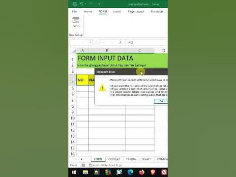 Cara buat form input data di excel tanpa koding #exceldasarpemula - YouTube