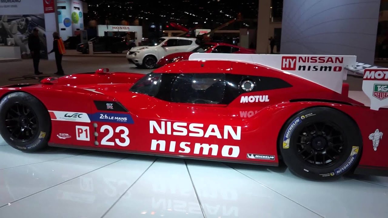 2015 GT-R LM NISMO LMP1 Nissan Race Car at the Chicago Auto Show walk ...