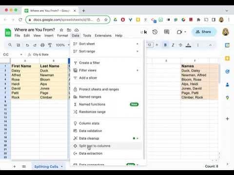 Split Text in Google Sheets Columns - YouTube