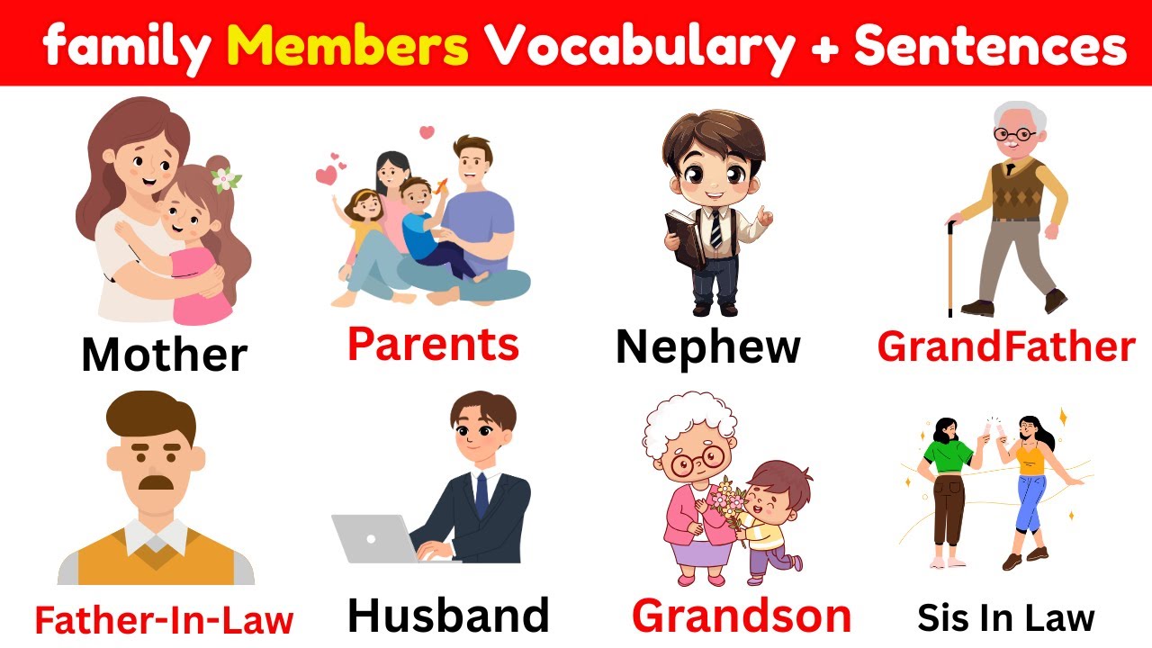 English Sentences About Family Members| Family Tree To learn| - YouTube
