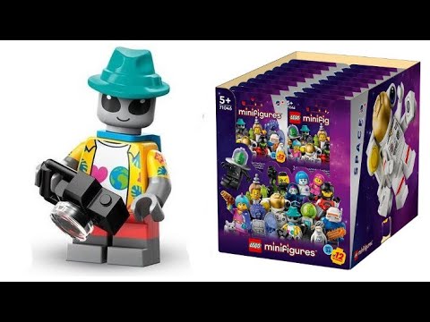 LEGO Minifigure 71046 - 3 Alien Tourist open, unpacking, end demo - YouTube