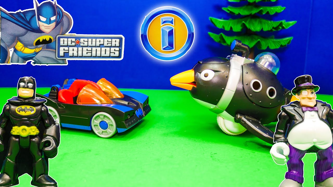 Imaginext Batman & Robin Bat Mobile and Penguin Video Toy Review - YouTube