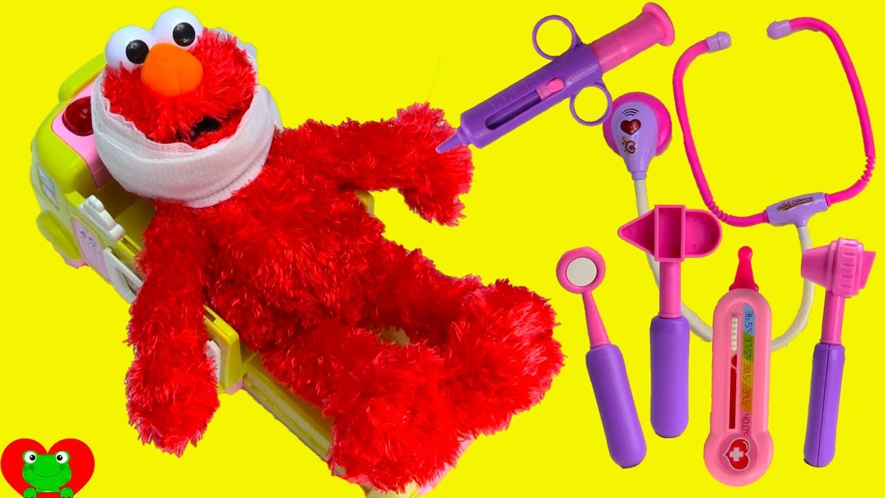 Sesame Street Elmo Ouchie Ambulance and Doctor's Visit - YouTube