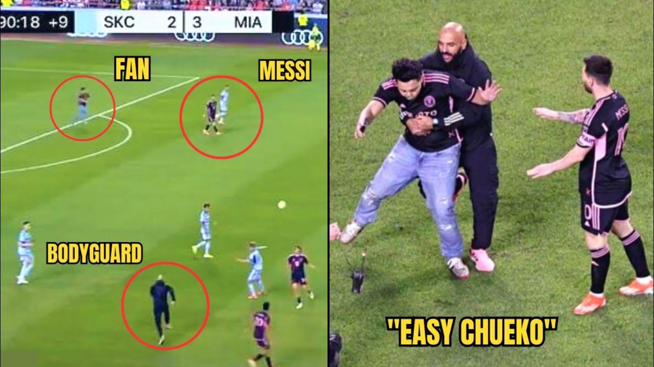 😱 Messi's Bodyguard Stopped Inter Miami Match to Tackle Pitch Invader 😳 ...
