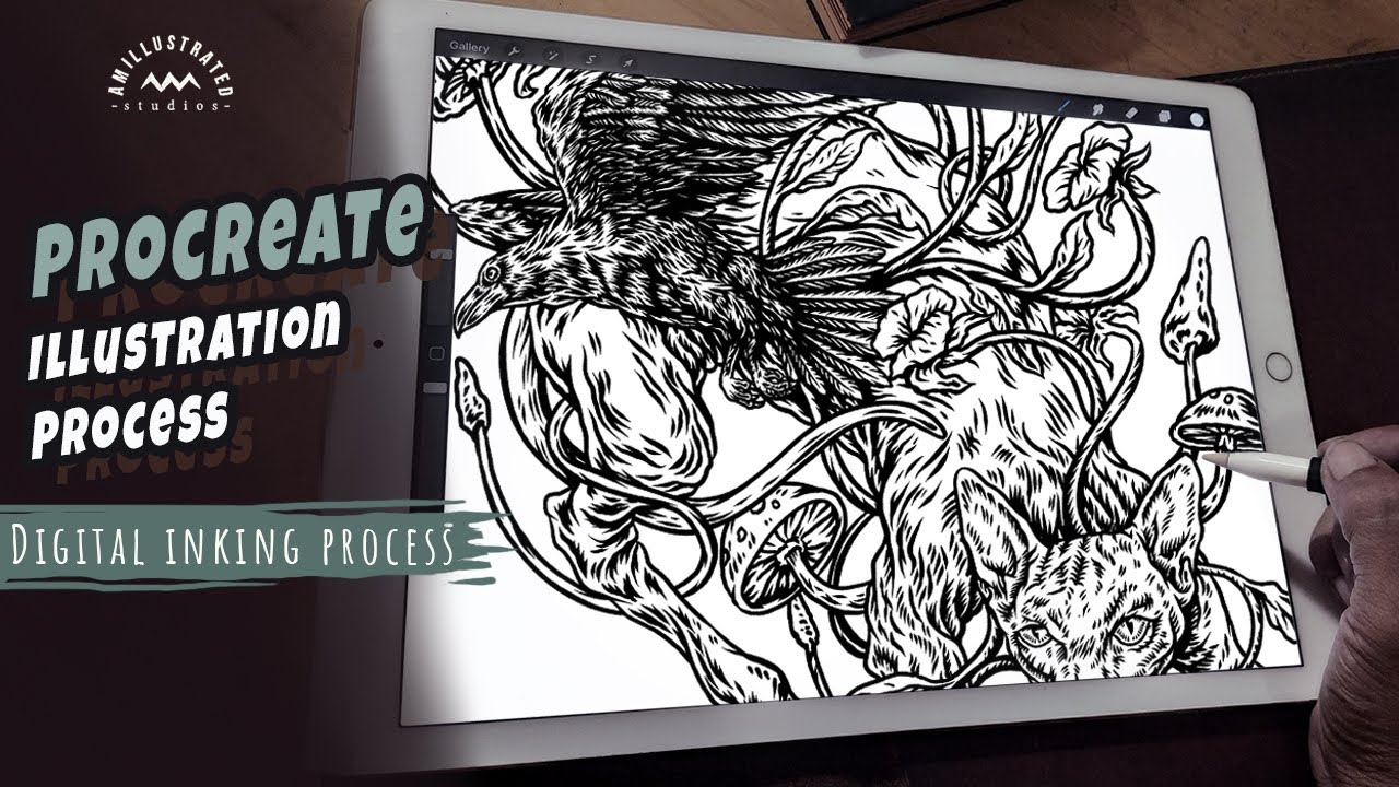 Procreate Illustration Process | Digital inking process - YouTube