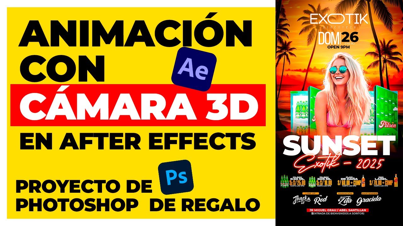 ANIMACIÓN DE FLYER 3D EN AFTER EFFECTS| FLYER ANIMADO CON CÁMARA FÁCIL ...
