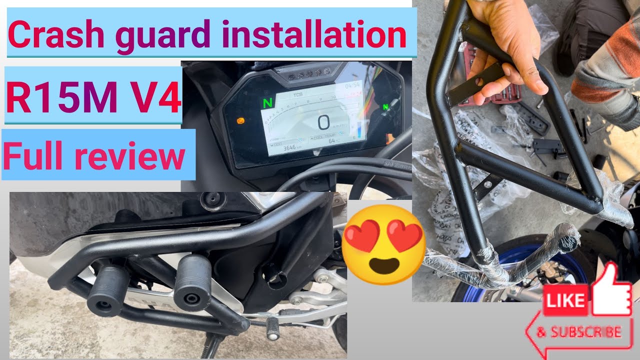 YAMAHA R15M V4 Crash Guard installation 💥#r15lover #crashguard # ...