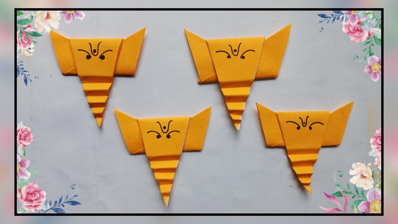 Easy Step By Step Ganesh With Paper Folding | Origami Paper Ganesha ...
