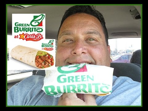 The Green Burrito at Carl's Jr. Barbacoa Burrito Review! - YouTube