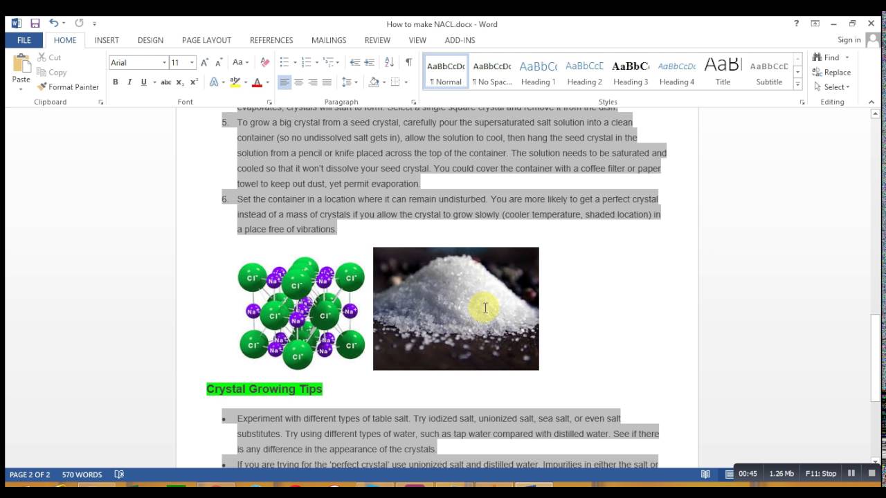 HOW TO MAKE NaCl CRYSTAL - YouTube