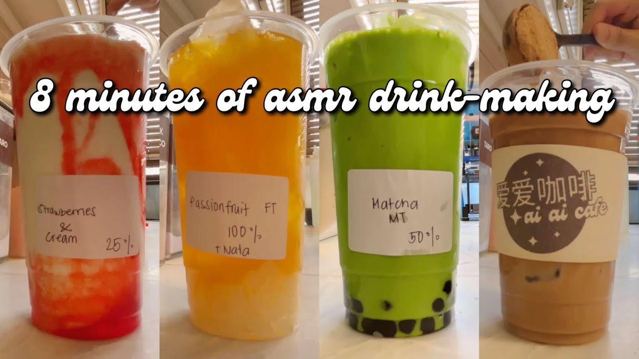 8 mins of asmr drink-making ♡ - YouTube
