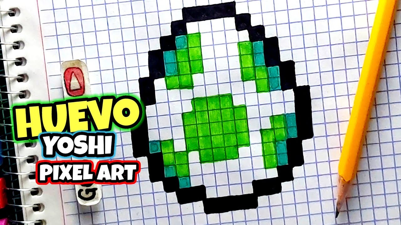 Como dibujar el huevo de Yoshi (Pixel art) Paso a paso facil | Mario ...
