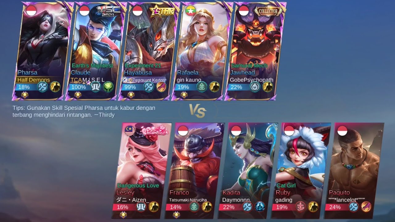 SOLO RANK KE 122 SEASON 34 TIER MYTHIC | HERO PHARSA | MOBILE LEGENDS ...