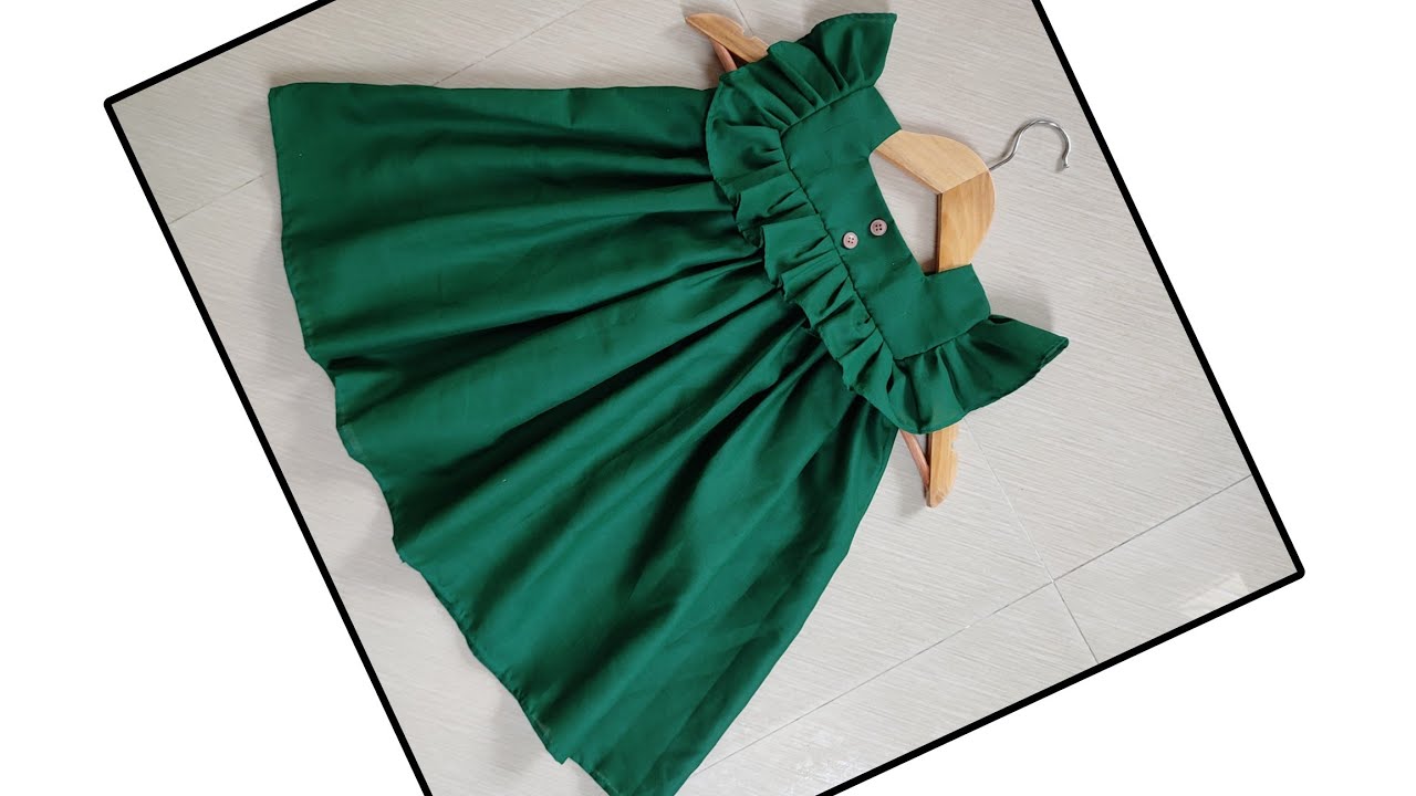 How to stich neck frill yoke frock / easy way - YouTube