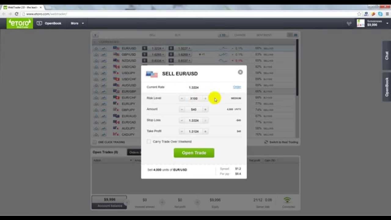 How to open a position - Webtrader 2.0 by eToro - YouTube