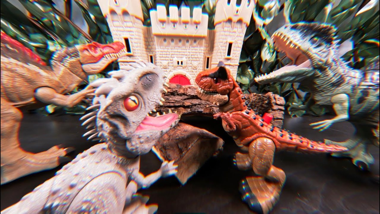 Dinosaurs Castle Attack | Jurassic World Dinosaur Toys Kids - YouTube