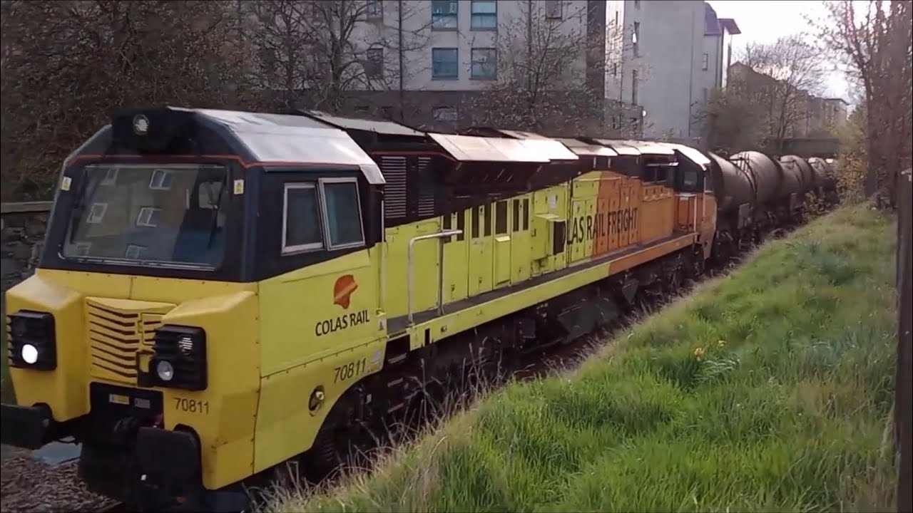 Colas Railfreight class 70 trains compilation. Tanker freight trains ...