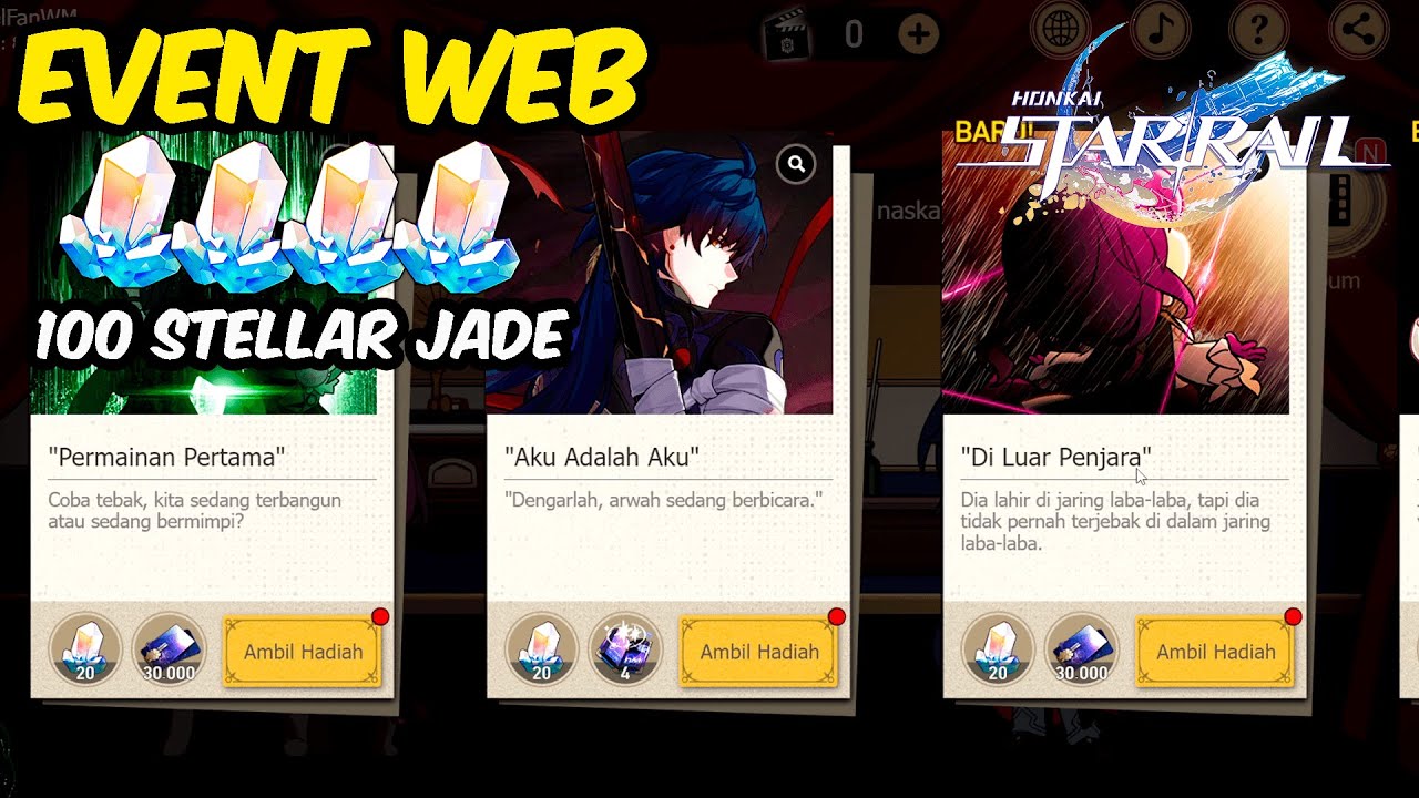 Event Web, 100 Stellar Jade "Kode: ACTION" - Honkai Star Rail - YouTube