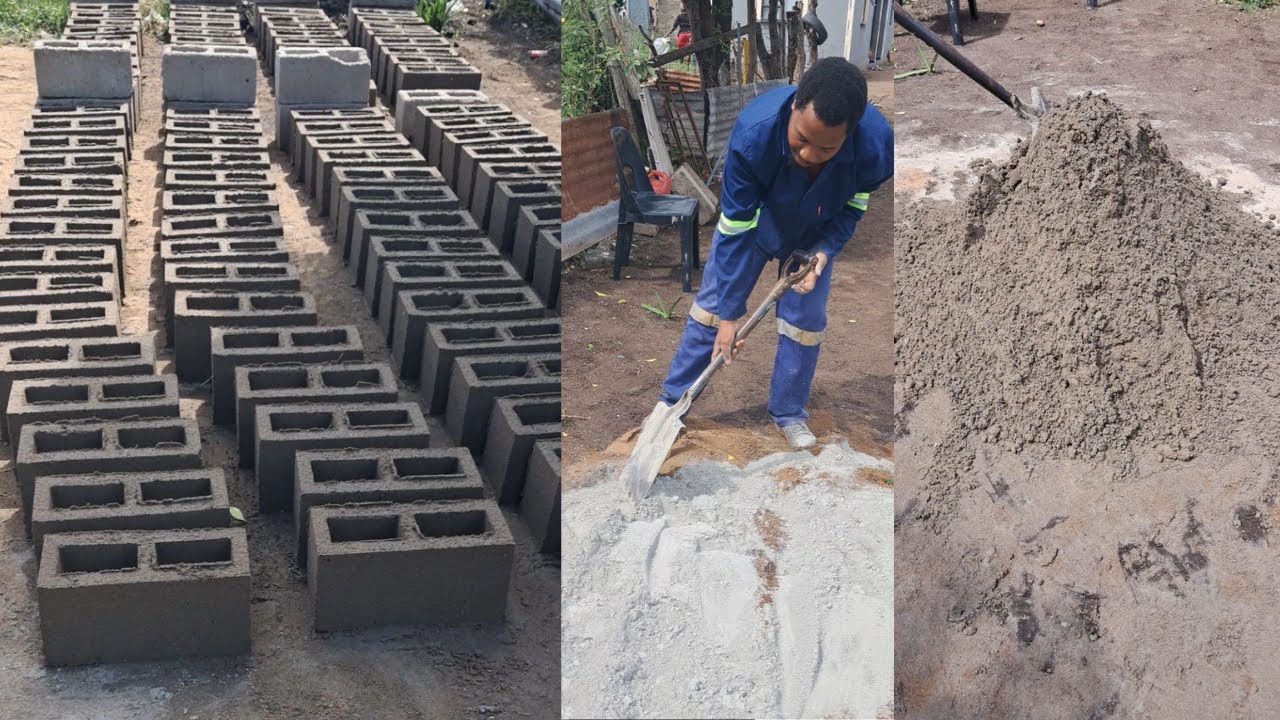 Easy And Fastest Way To Mix Concrete For Making Blocks Manually - YouTube